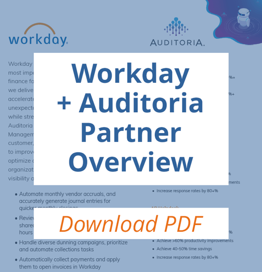 Supercharge Workday Financial Management with Auditoria GenAI Products Supercharge Workday Financial Management with Auditoria GenAI Products